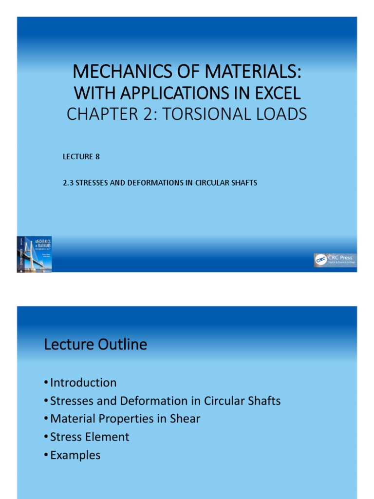 Deriving Equations for Shear Stress and Strain in Circular Shafts Under ...