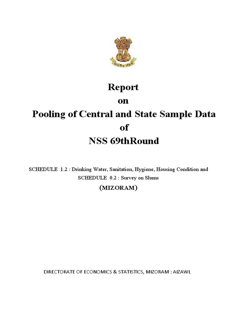 On Pooling of Central and State Sample Data of Nss 69thround | PDF | P ...