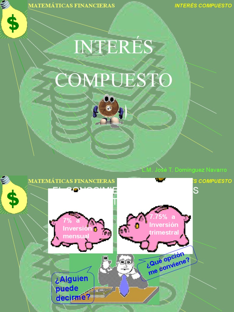 Interés Compuesto en Finanzas Matemáticas | PDF | Finanzas Matemáticas ...