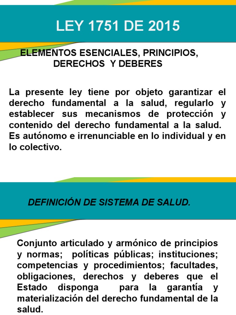 Ley 1751 de 2015 | PDF | Derecho Constitucional | Esfera pública