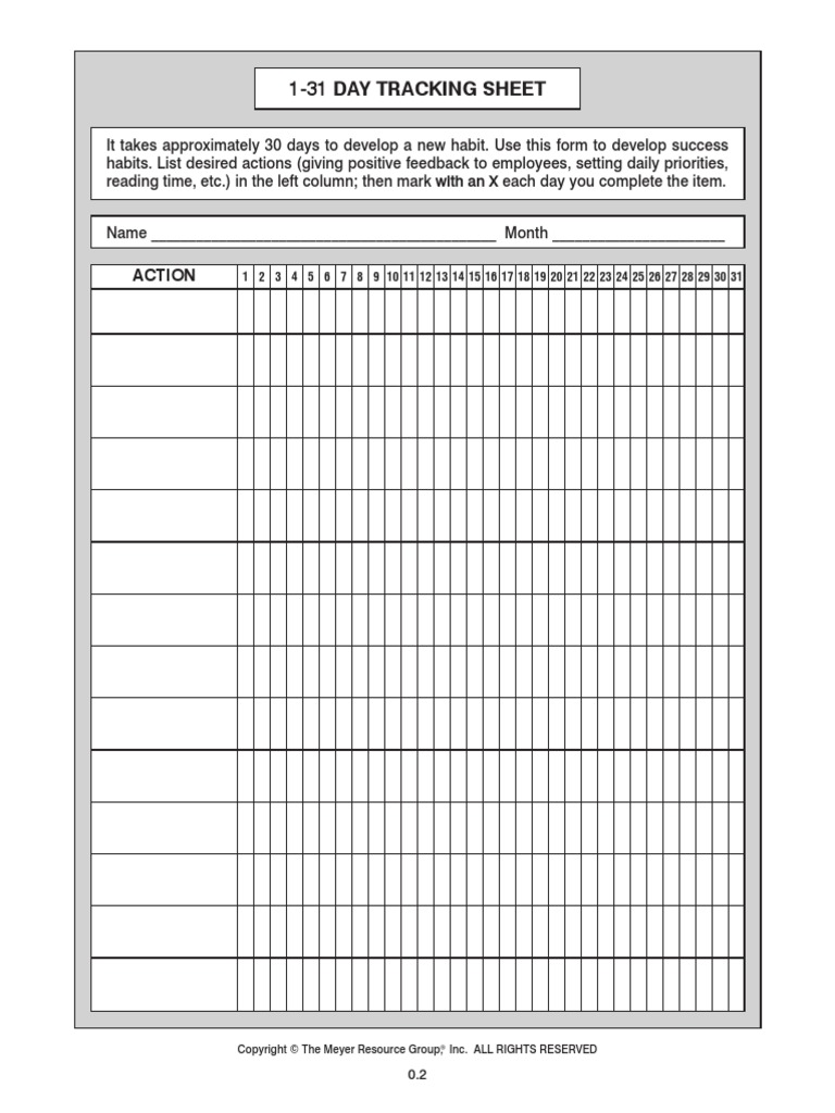 0-2 1-31 Day Tracking v2 R PDF | PDF