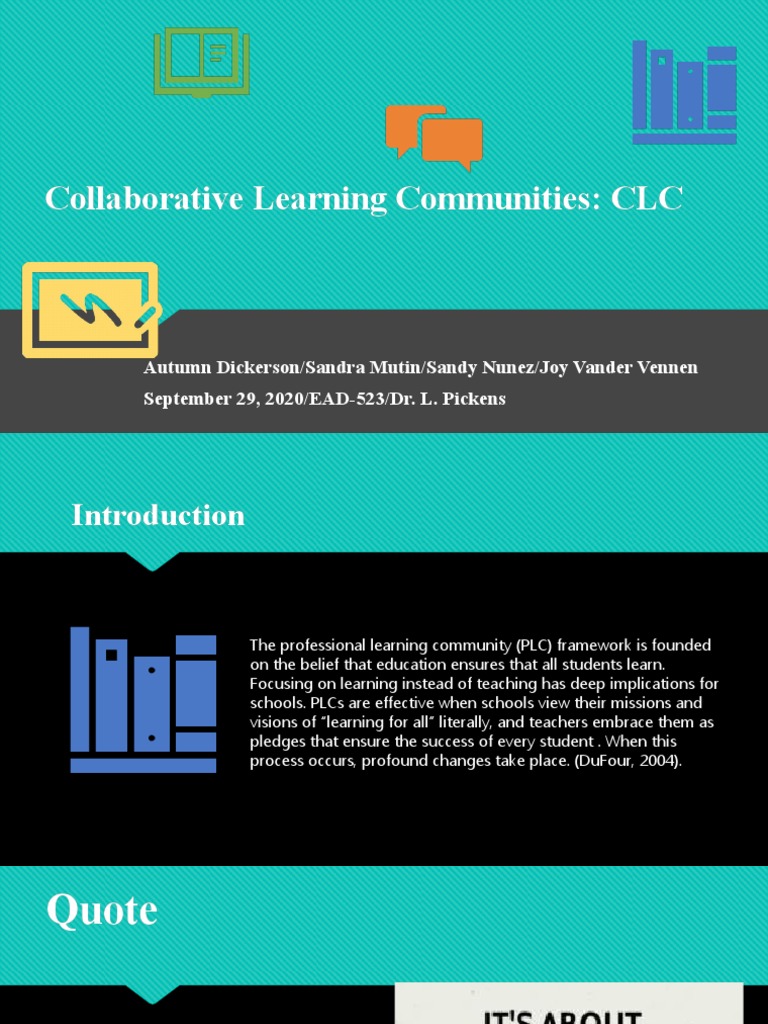 Collaborative Learning Communities: CLC | PDF | Behavior Modification | Learning