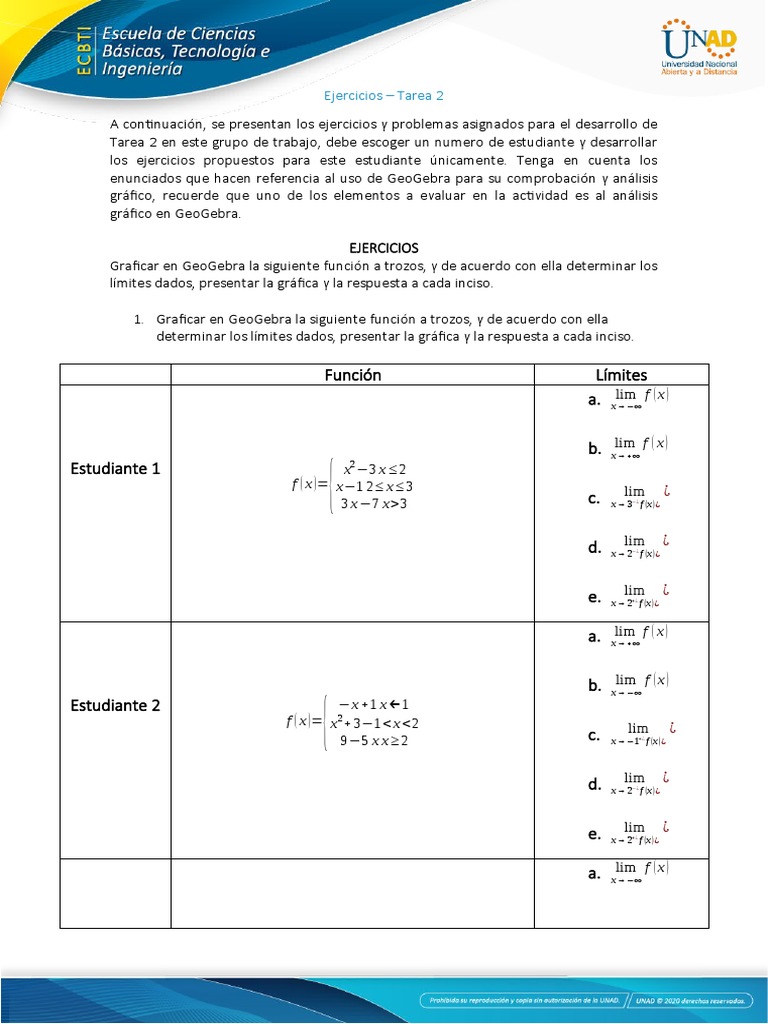 Ejercicios Tarea 2 B | PDF | Función (Matemáticas) | Análisis