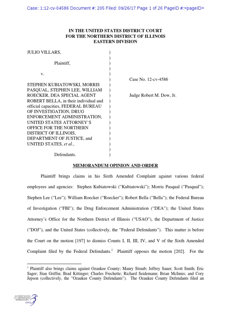 In The United States District Court For The Northern District of ...