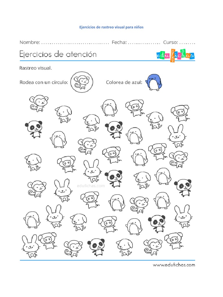 Ejercicios de Rastreo Visual Infantil | PDF