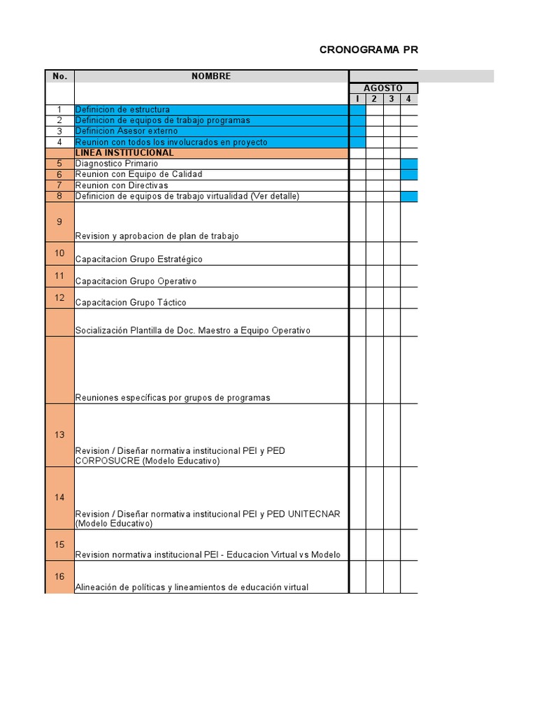 Cronograma Programas General | PDF | Diseño | Maestros