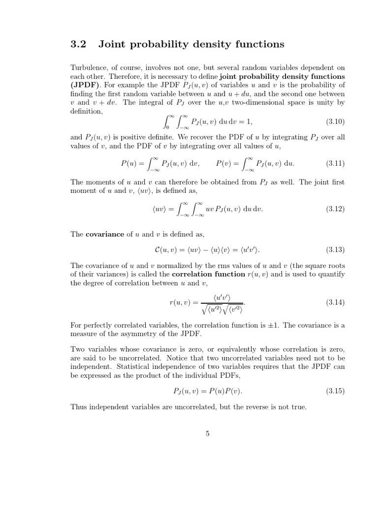 3.2 Joint Probability Density Functions: (JPDF) - For Example The JPDF ...