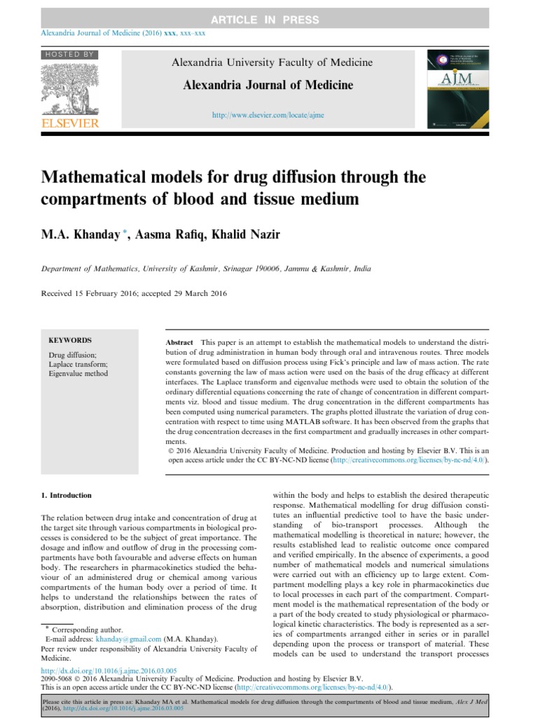 Mathematical Models For Drug Diffusion Through The | PDF ...