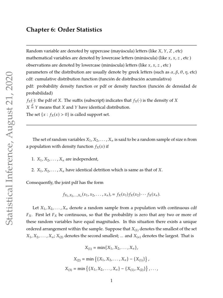 Chapter 6: Order Statistics | PDF | Probability Distribution | Analysis