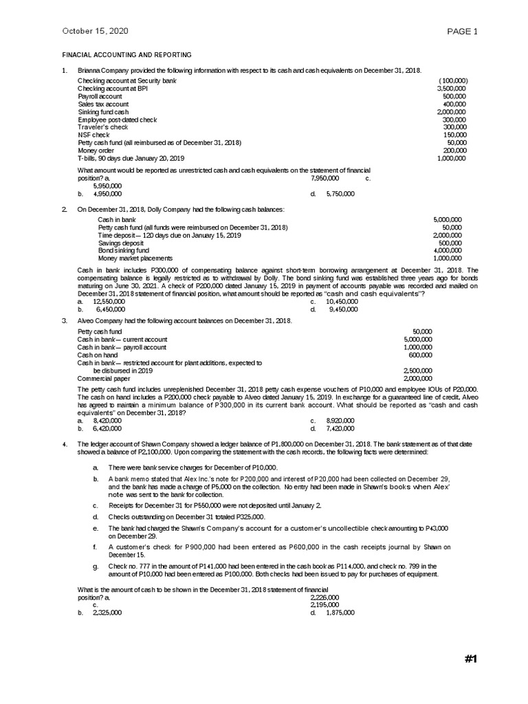 1 Cash and Receivables | PDF | Factoring (Finance) | Cheque