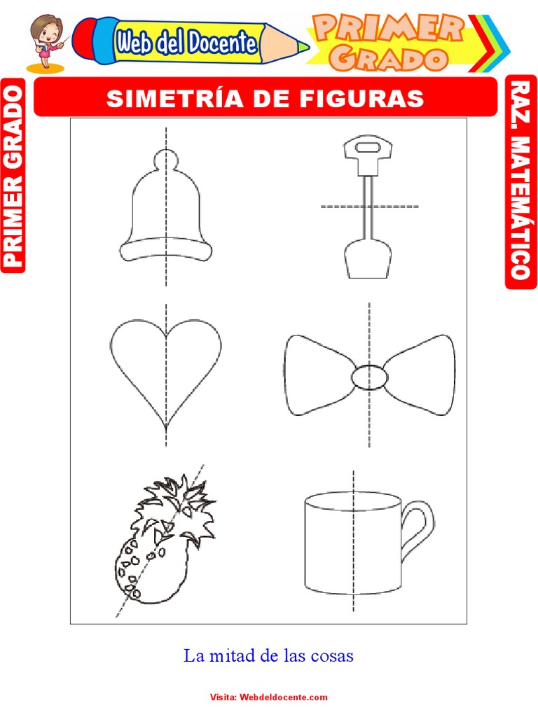 Reconociendo la simetría en figuras geométricas: identificando ejes de ...