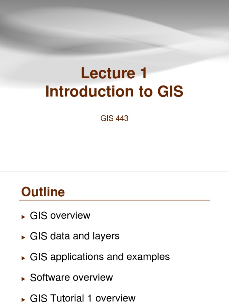 Lecture 1 Introduction PDF | PDF | Arc Gis | Geographic Information System
