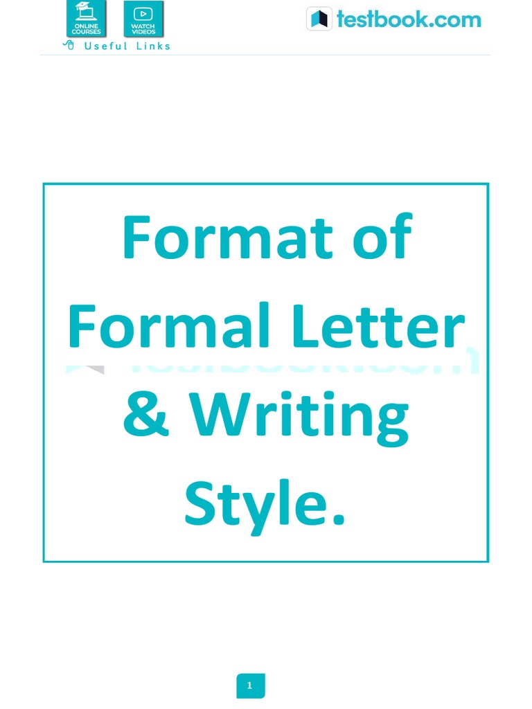 Format of Formal Letter & Writing Style.: Useful Links | PDF | Business