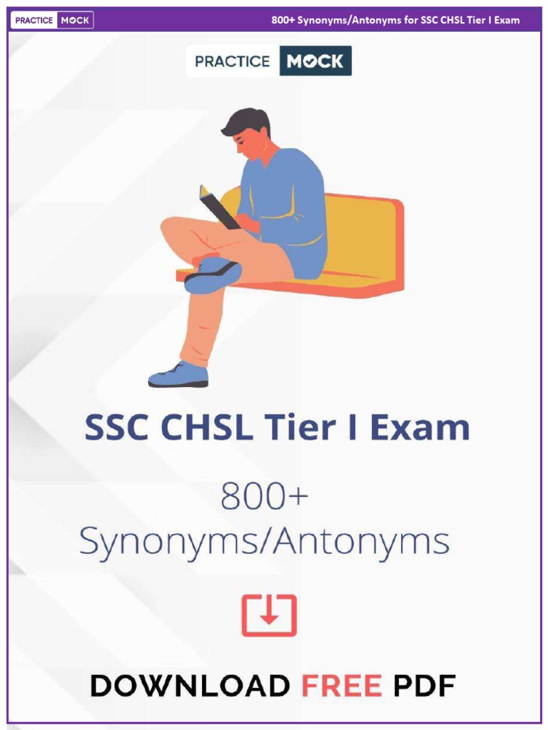 800 Synonyms - Antonyms For SSC CHSL Tier I Exam Download PDF - Compressed | PDF | Superstitions