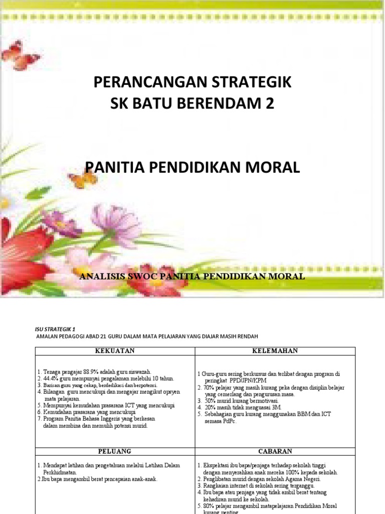 PELAN STRATEGIK PANITIA Moral 2021 2023 | PDF