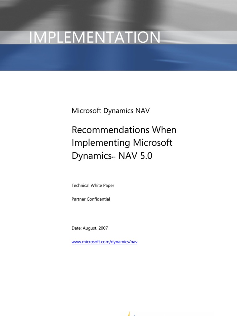 Implementation: Recommendations When Implementing Microsoft Dynamics NAV 5.0 | PDF | Microsoft ...