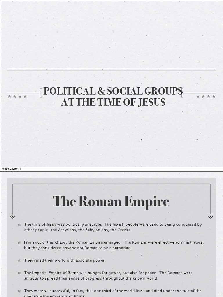 Political & Social Groups at The Time of Jesus: Friday, 2 May 14 | PDF ...
