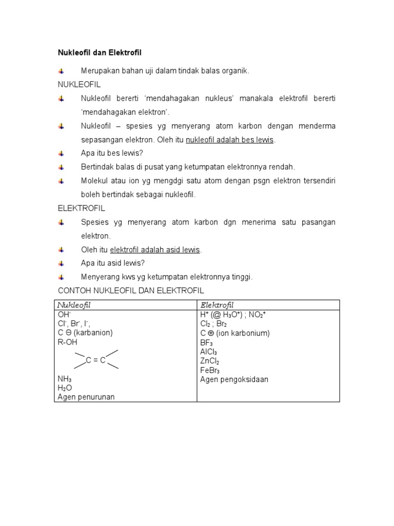 Nukleofil Dan Elektrofil | PDF