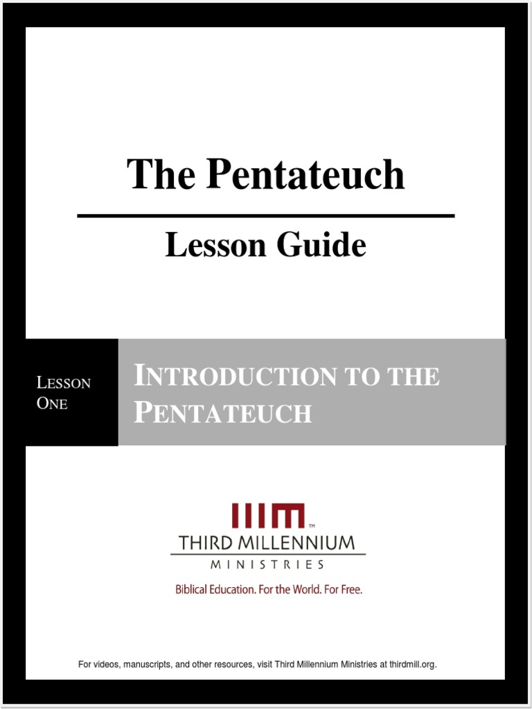 The Pentateuch: Lesson Guide | Download Free PDF | Torah | Moses