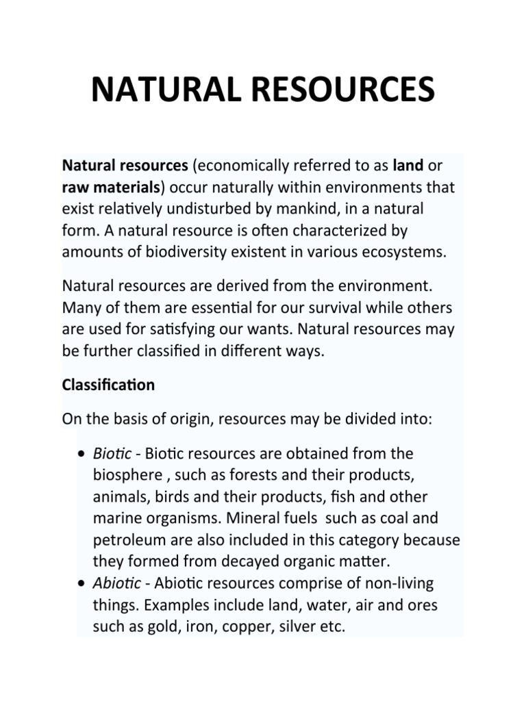 Natural Resource1 | PDF | Soil | Eutrophication