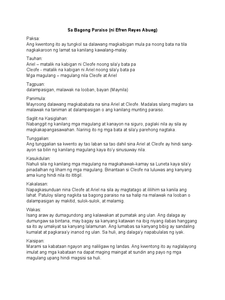 Sa Bagong Paraiso | PDF