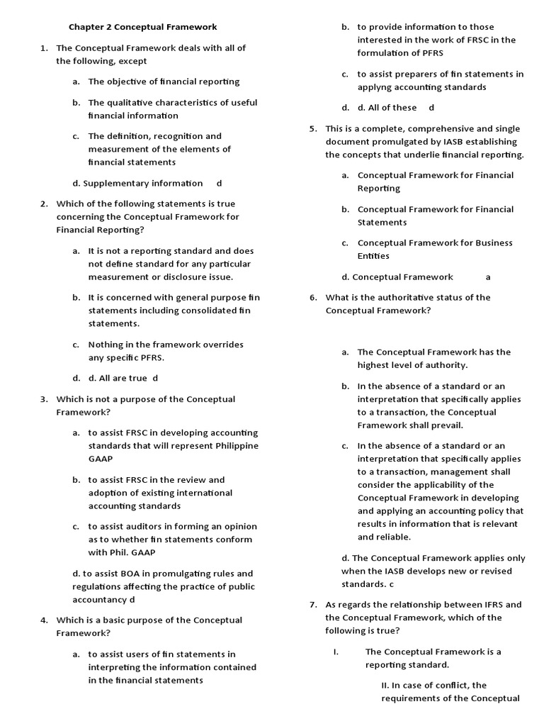 Chapter 2 Conceptual Framework | PDF | Financial Statement ...