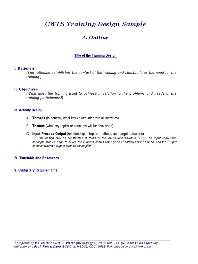 Youth Leadership Training Design Sample | PDF | Business