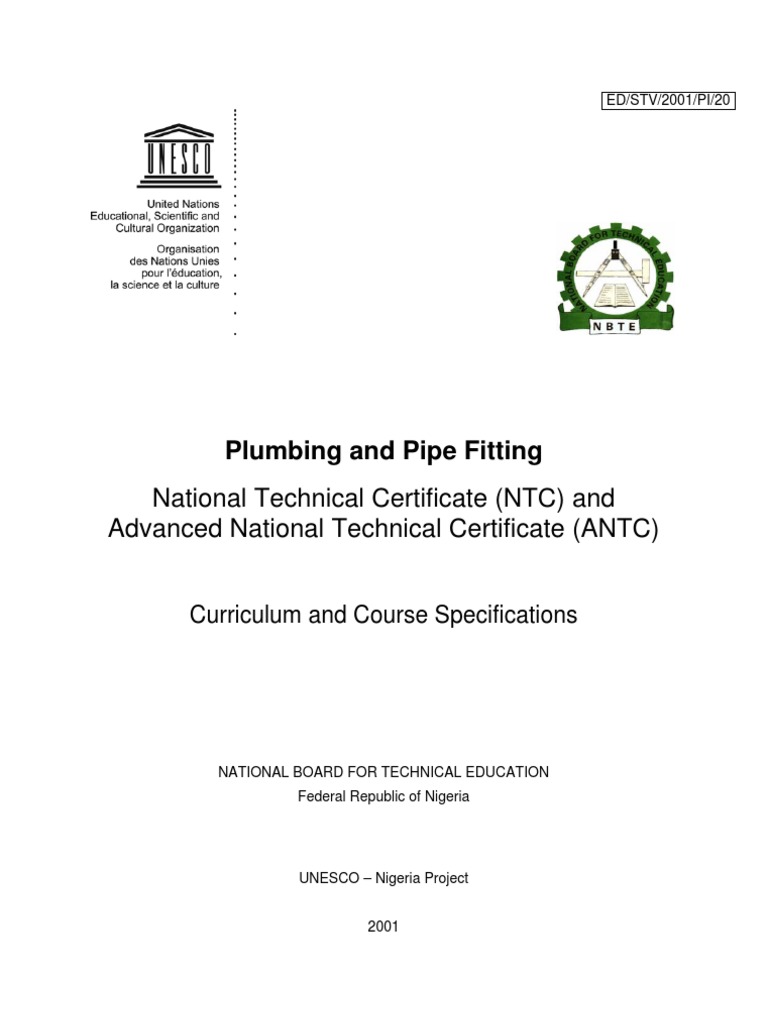 Plumbing and Pipe Fitting: National Technical Certificate (NTC) and ...