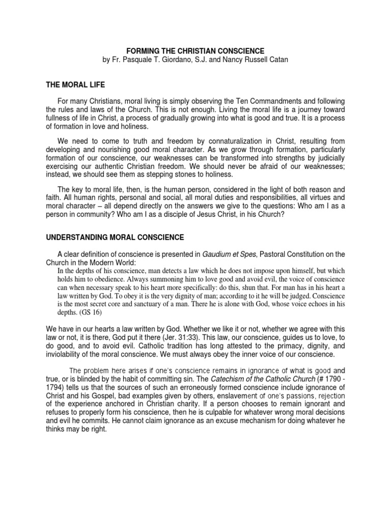 Forming The Christian Conscience PDF | PDF | Conscience | Catholic Church