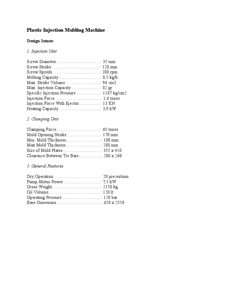 Overview of Injection Molding Machine Components | PDF | Industrial ...
