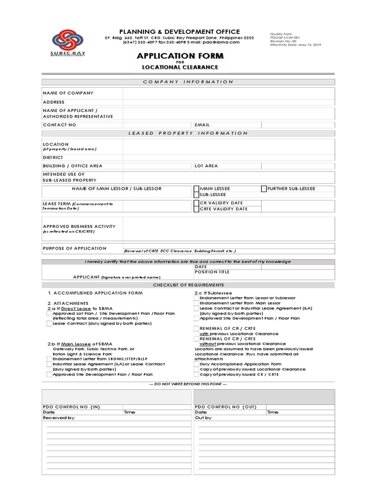 PDOQF-LCAF-001 LC Application Form May152019 | PDF | Lease | Contract Law