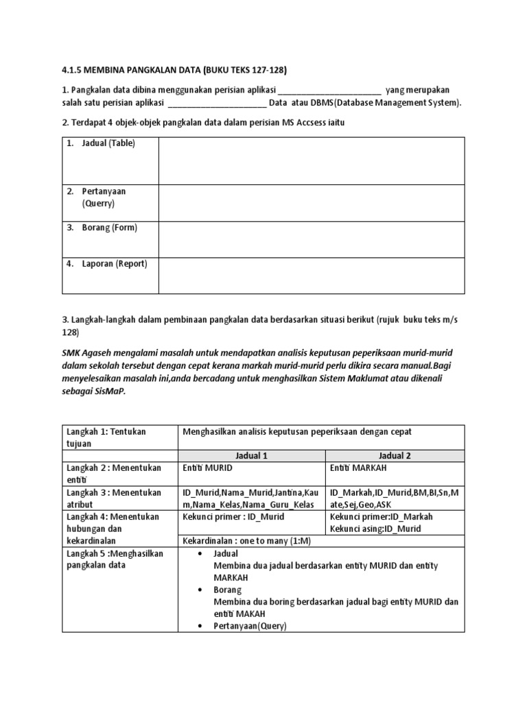 Latihan Membina Pangkalan Data | PDF