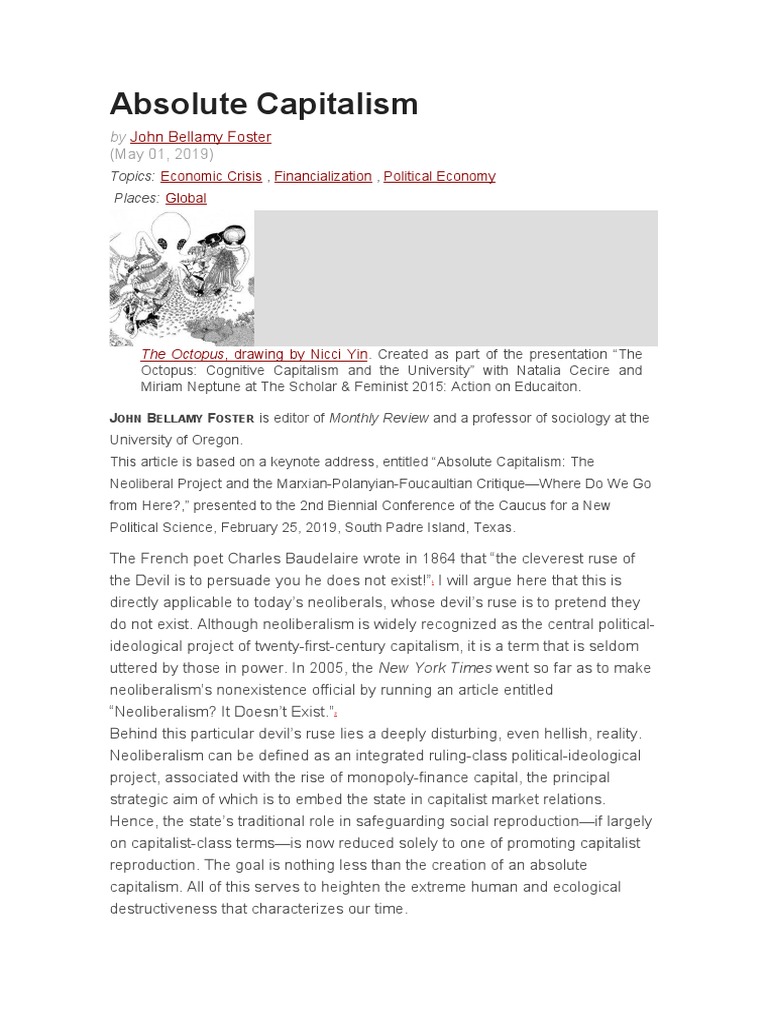 Absolute Capitalism | PDF | Neoliberalism | Capitalism