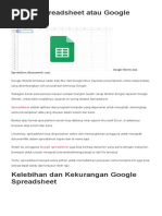 Cara Membuat Google Spreadsheet Baru | PDF