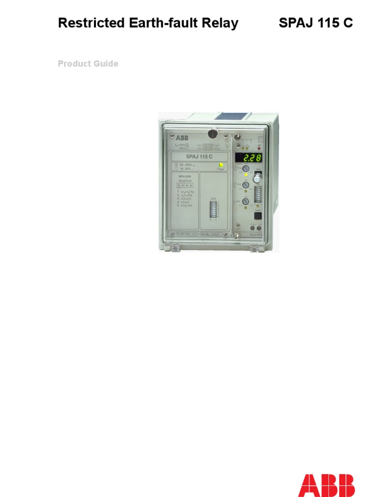 Restricted Earth-Fault Relay Spaj 115 C: Product Guide | PDF | Relay ...