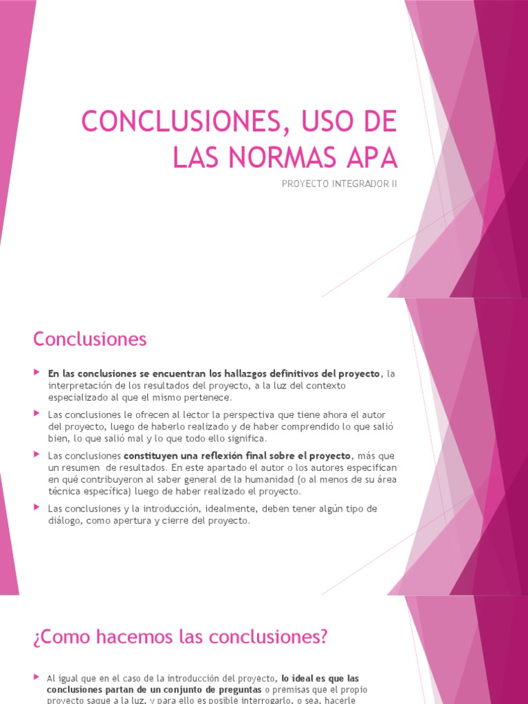 Conclusiones, Uso de Las Normas Apa | PDF | Estilo apa