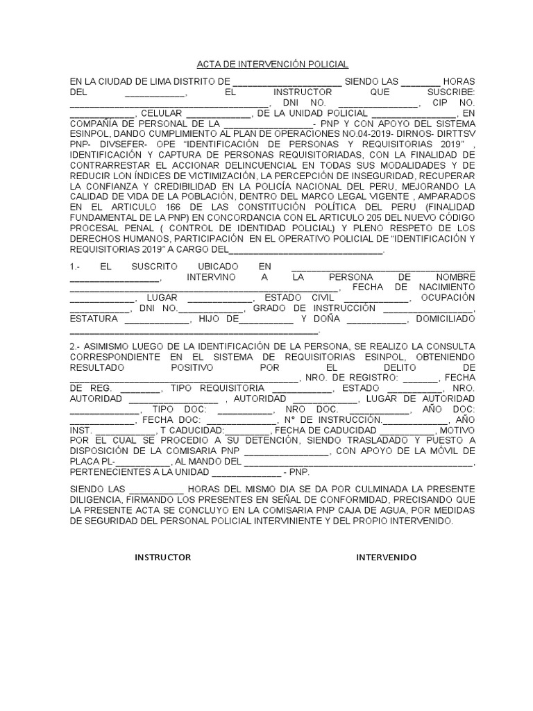 Acta RQ | PDF | Policía | Lima