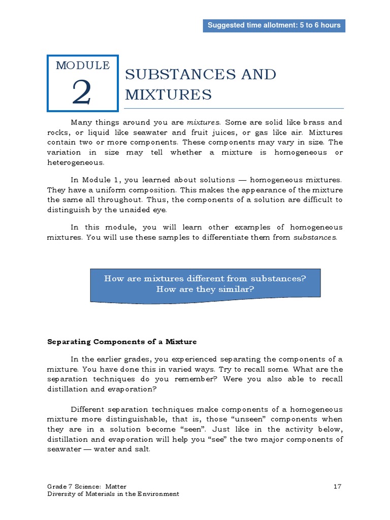 Substances and Mixtures: How Are Mixtures Different From Substances ...