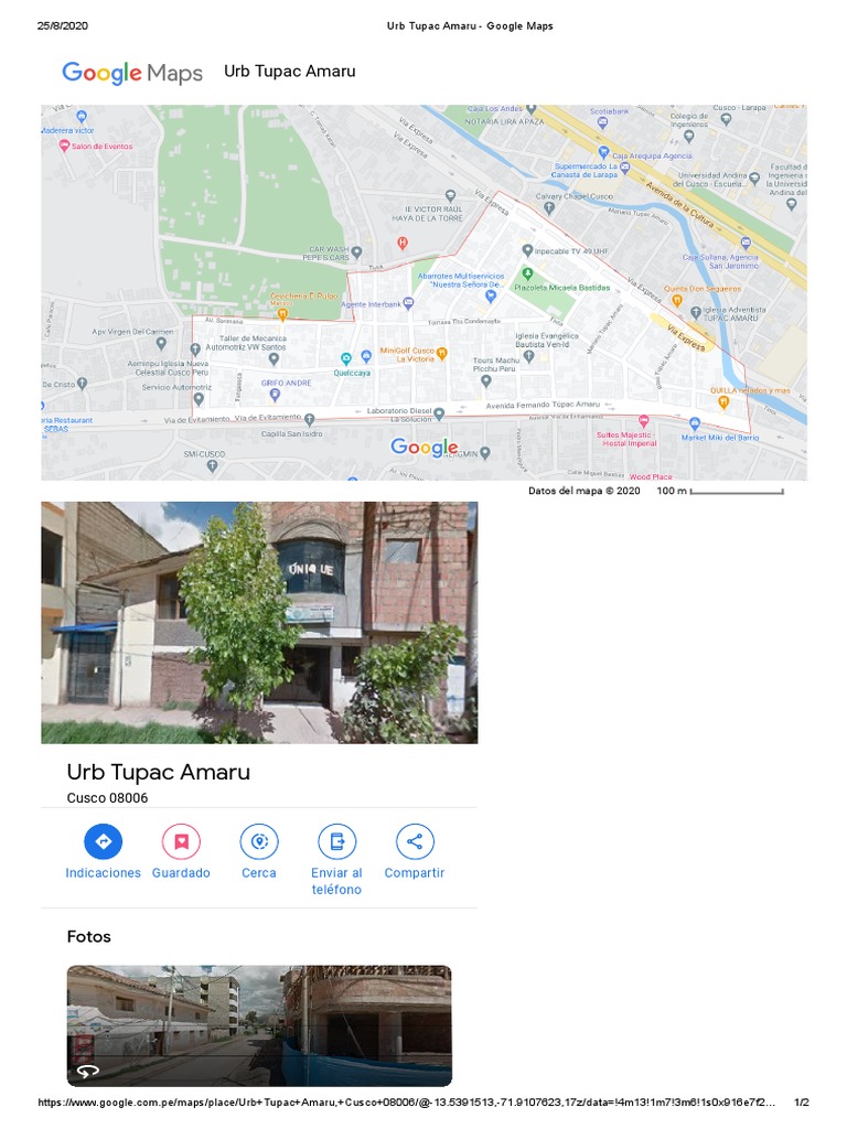 Urb Tupac Amaru - Google Maps | PDF