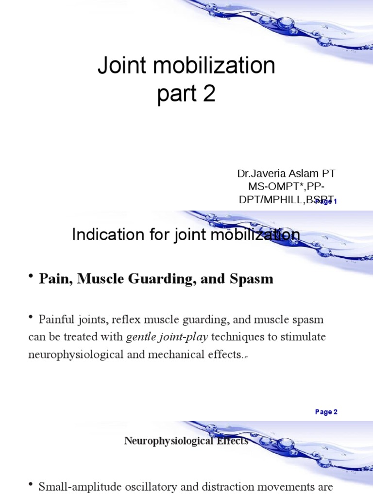 Joint Mobilization Techniques Explained | PDF | Pain | Arthritis