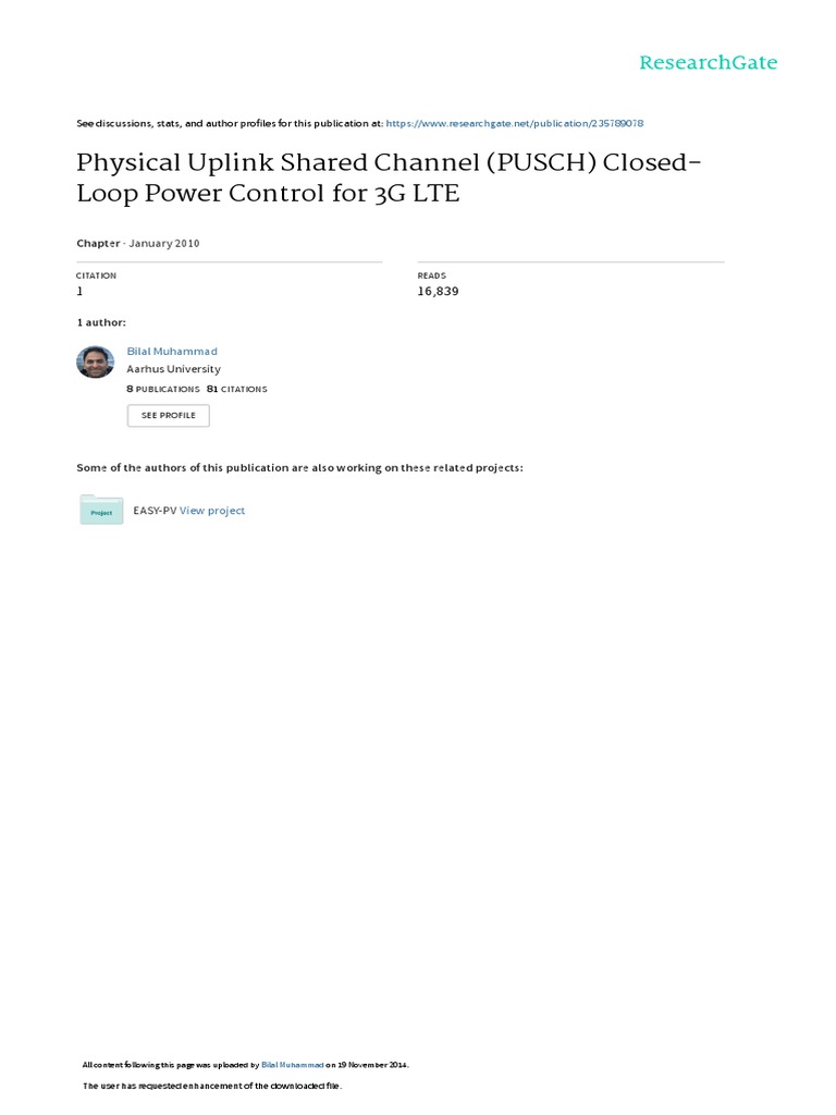 Physical Uplink Shared Channel (PUSCH) Closed-Loop Power Control For 3G ...