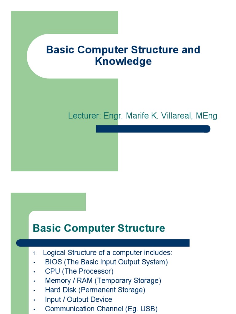 Basic Computer Structure and Knowledge | PDF | Computer Data Storage ...