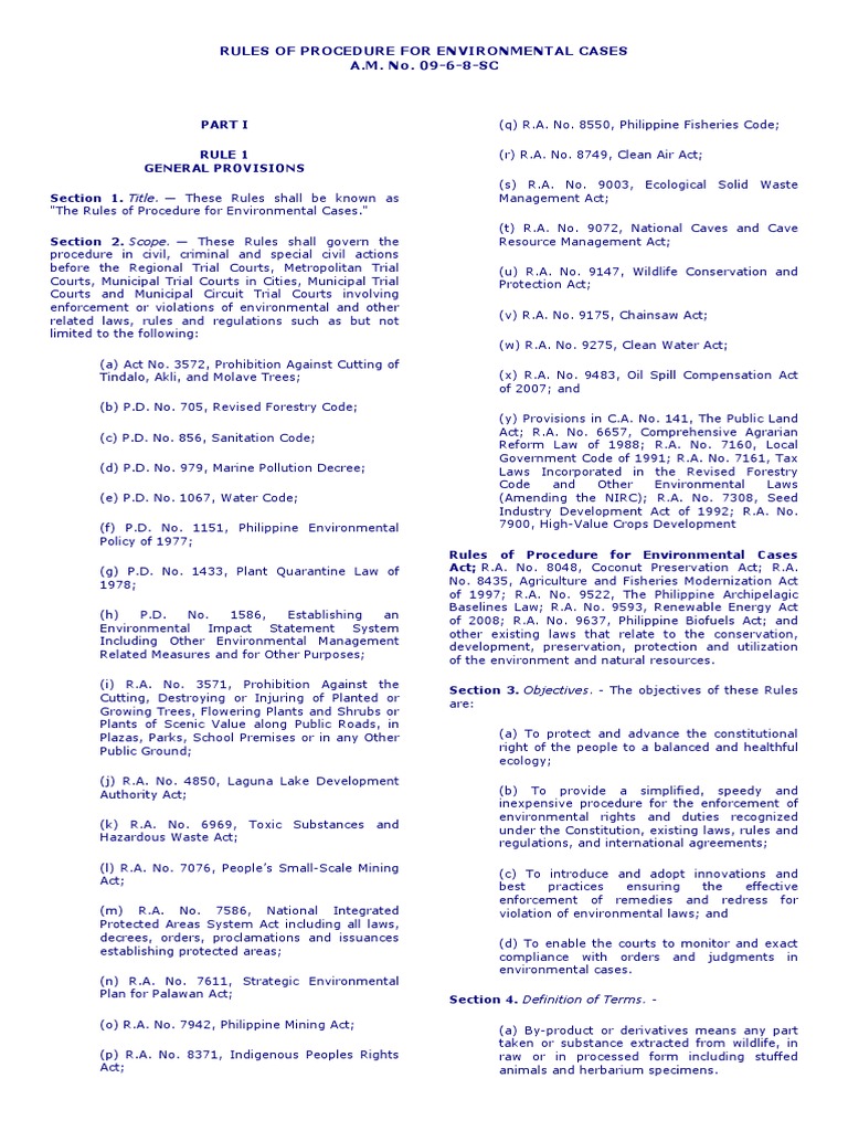 Environmental Case Procedure Rules | PDF | Lawsuit | Complaint