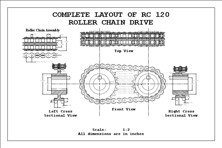 Complete Layout of RC 120 Roller Chain Drive: Top View | PDF ...