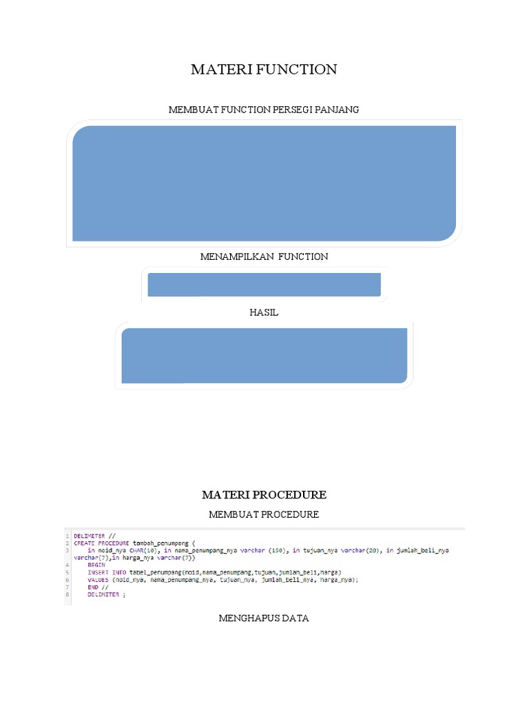 Materi Function, Procedure, Trigger | PDF