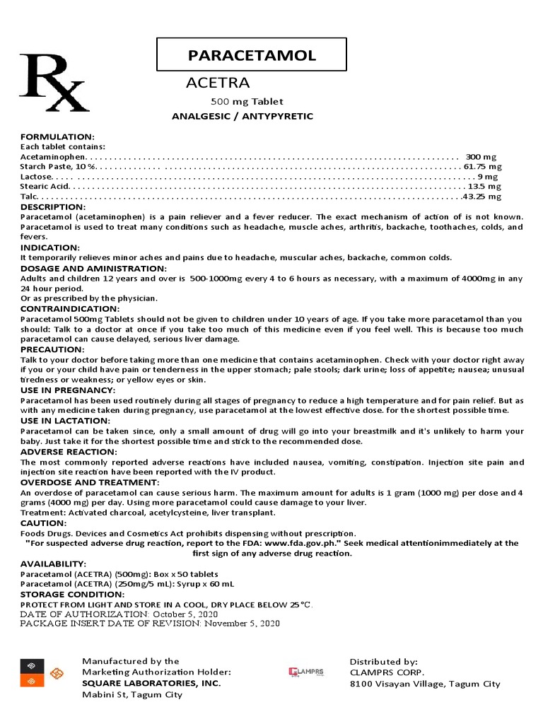 Acetra 500 mg Tablet: Detailed Product Information and Instructions for ...