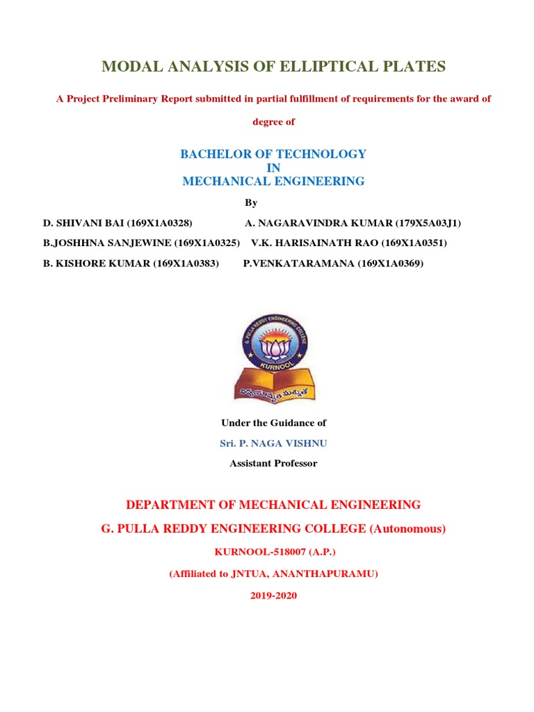 Modal Analysis of Ellipticla Plates - A - Section PDF | PDF | Resonance ...