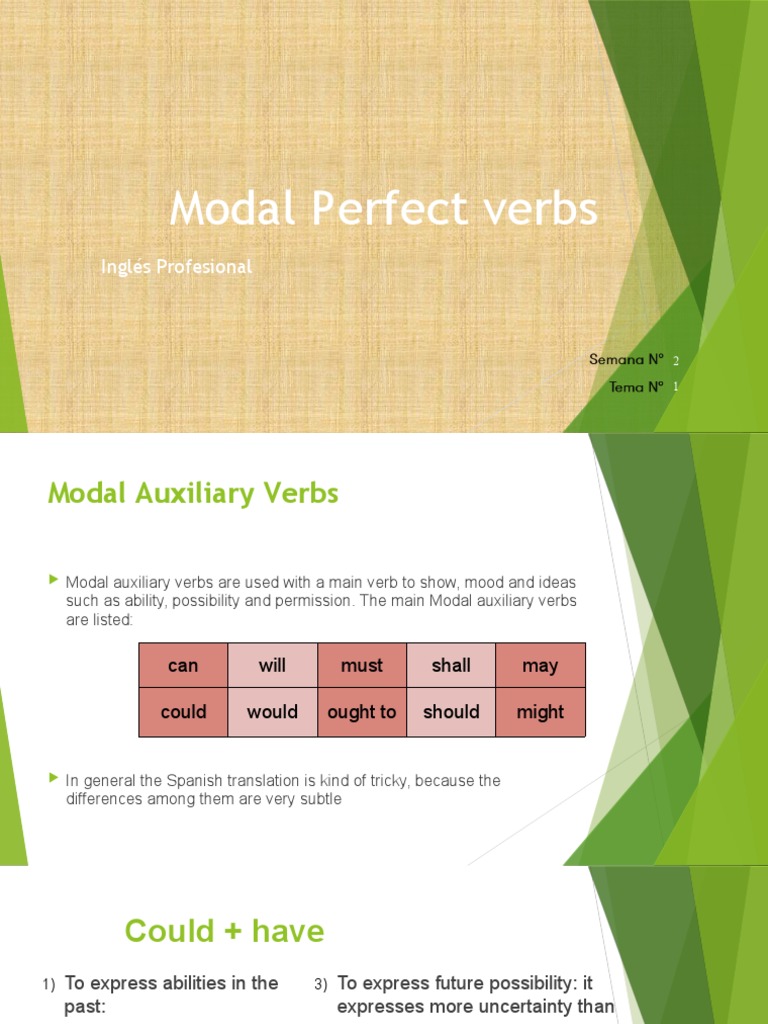 Modal Perfect Verbs | PDF | Grammar | Linguistic Morphology