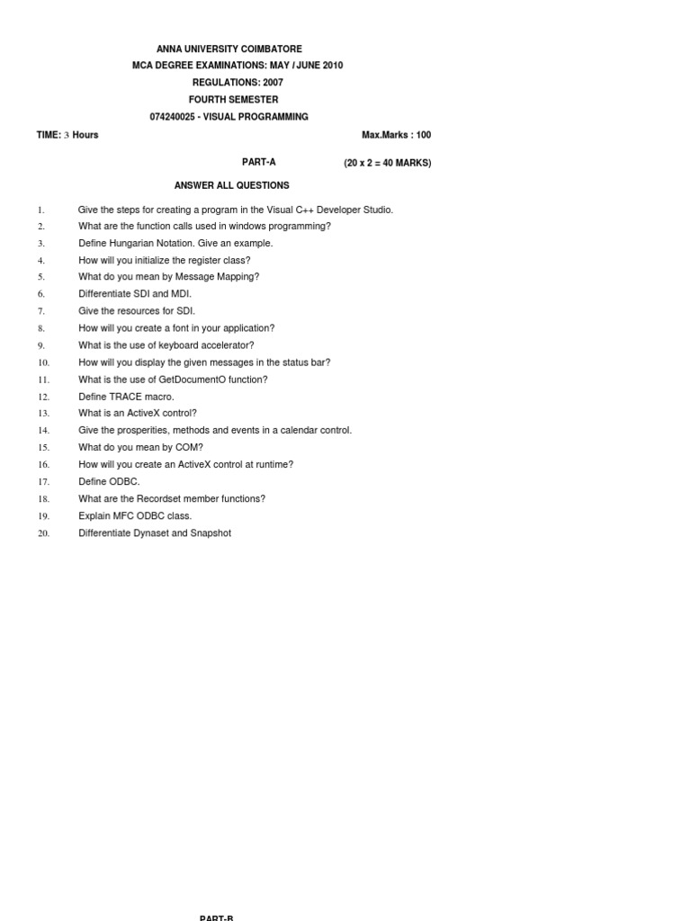 Visual Programming Exam Questions 2010 | PDF | Component Object Model ...