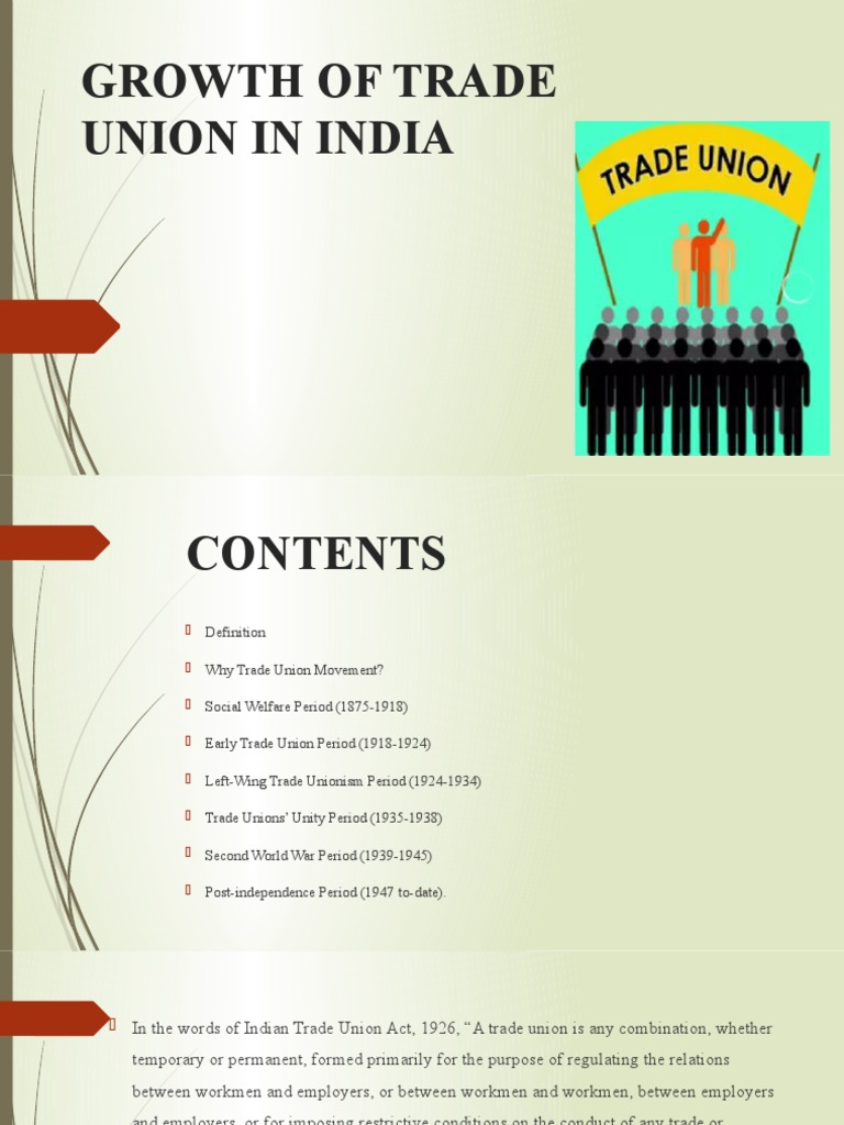 Growth of Trade Union | PDF | Trade Union | Left Wing Politics